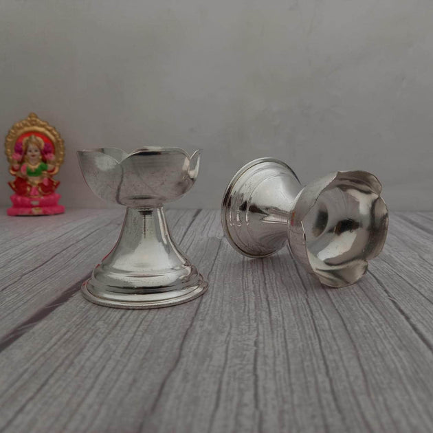GS Tube Floral Diya pair – onesilver.in