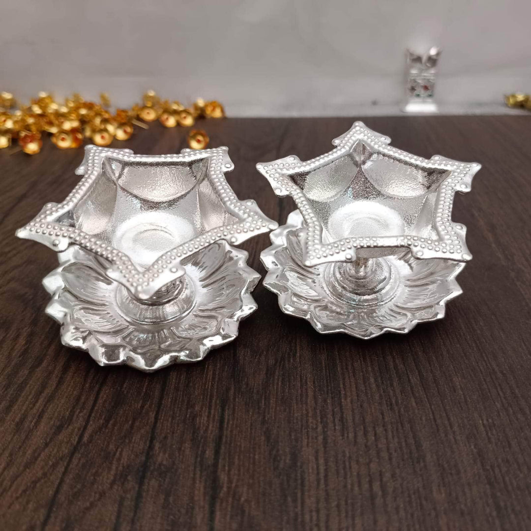 Star Panch Kona Diya Pair – onesilver.in