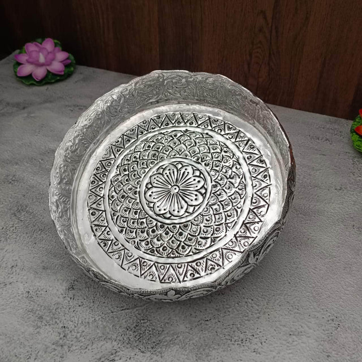 Antique Round Floral Designer Urli – onesilver.in