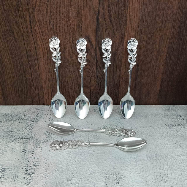 GS Floral Spoon Set of 6 – onesilver.in