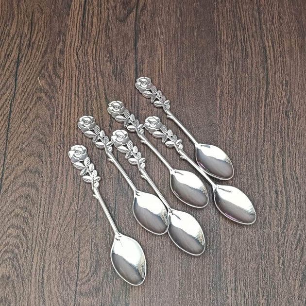 GS Floral Spoon Set of 6 – onesilver.in