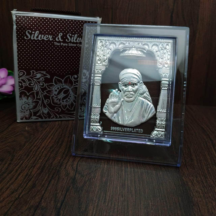 999 Silver 3D sai baba Frame 5" – onesilver.in
