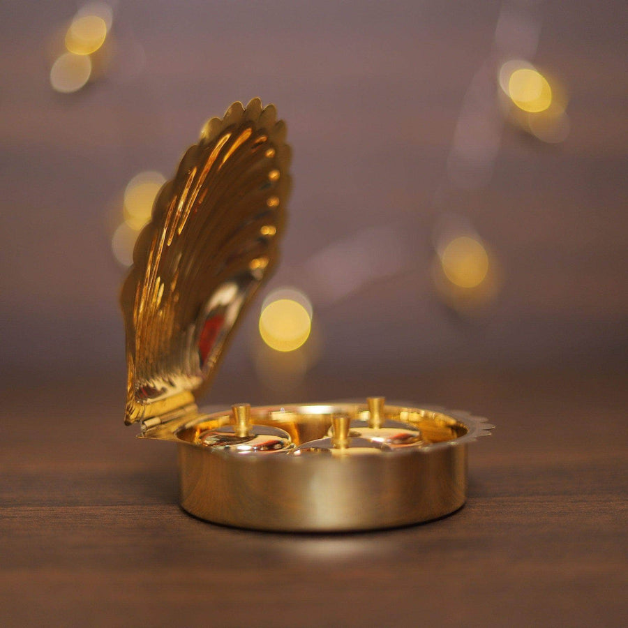 Brass shell tray 3 bowl set – onesilver.in