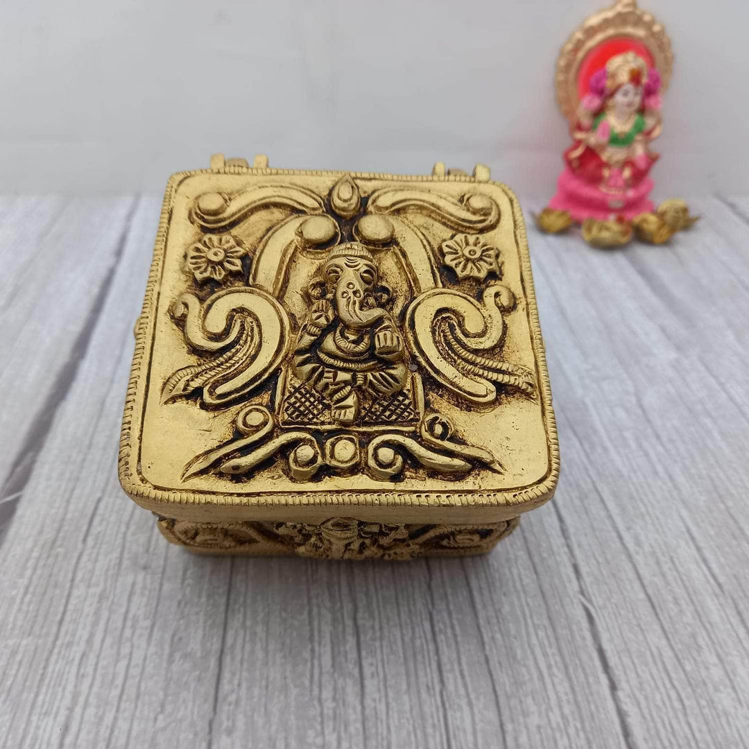 Brass Ganesh Box – onesilver.in